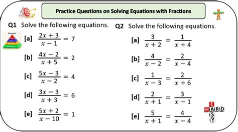 Multi Step Equations Fractions Worksheets