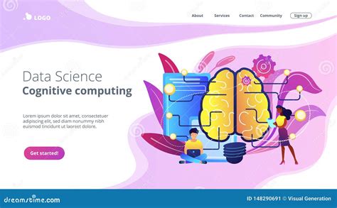 Artificial Intelligence Concept Landing Page Stock Vector Illustration Of Futuristic Brain