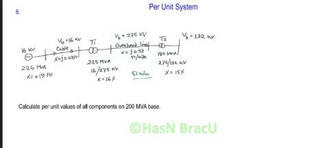 Solved Per Unit System Calculate Per Unit Values Of All Chegg Com