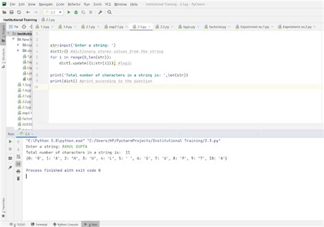 write a program to count the numbers of characters in the string and store them in a dictionary