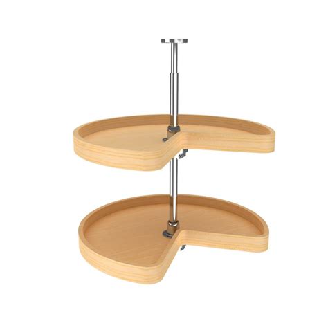 Rev A Shelf 24 In Banded Wood Kidney Lazy Susans 2 Shelf LD 4BW 472 24 1 The Home Depot