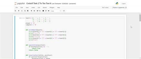 Completed Tic Tac Toe Ai Task By Codsoft Anushka Tamhane Posted On