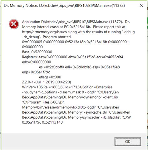 drmemory crash report · issue 2213 · dynamorio drmemory · github