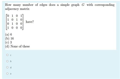 Solved How Many Number Of Edges Does A Simple Graph G With