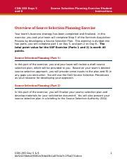 Source Selection Planning Exercise Instructions V Docx CON Days And Source