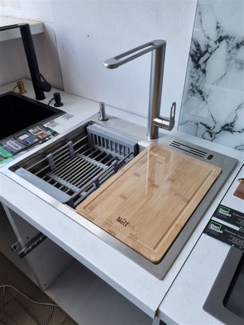 Мийка для кухні накладна з нержавійки кухонна станція Nett Ns 5747 купити за вигідною ціною за