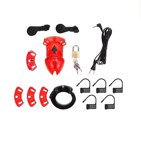 Plastic Electric Shock Male Chastity Device Bdsm Slave