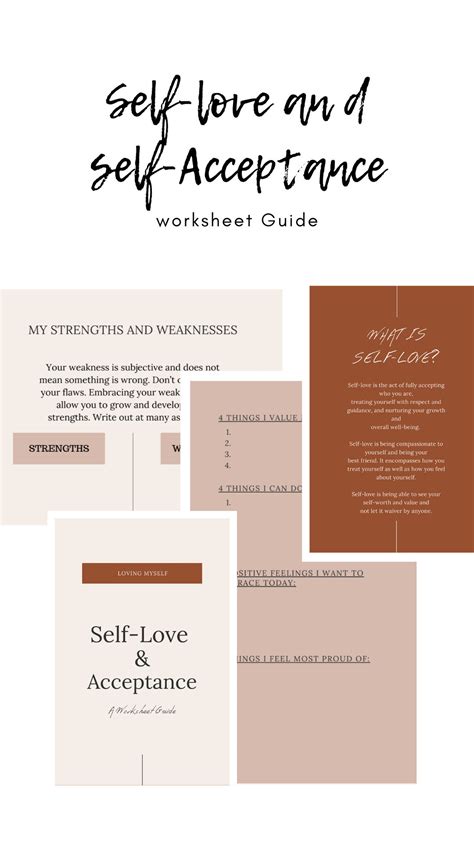 Self Love And Self Acceptance Worksheet Pdf Fillable Etsy