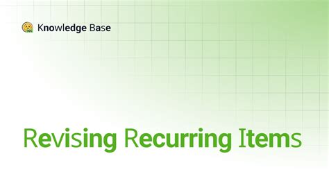 Revising Recurring Items Knowledge Base