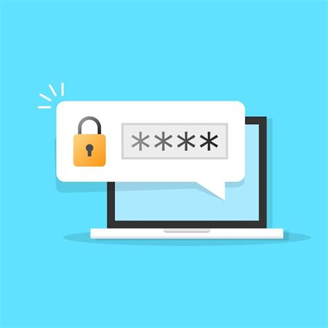 Premium Vector Laptop With Password Notification Icon In Flat Style Authentication Vector