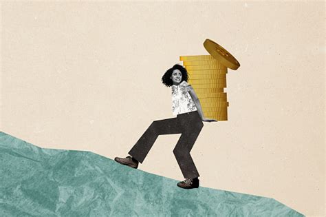 불만족 미국 캐리 동전 스택 가난한 파산 위기 경제 실패 Usd의 복합 사진 콜라주는 페인트 배경에 고립되어 있습니다 걷기에 대한 스톡 사진 및 기타 이미지 Istock