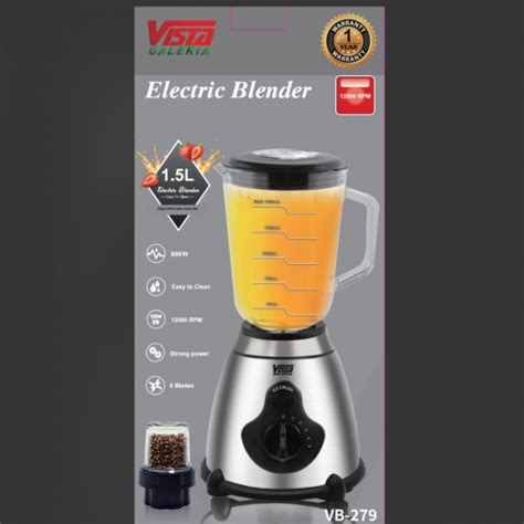 Licuadora Vista Vaso De Cristal Vb 279 6 Und X Caja Feria Coop
