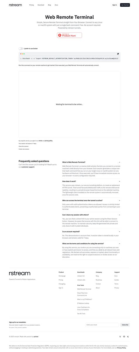 Web Remote Terminal Secure Browser Based Shell Access