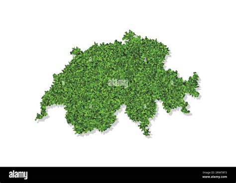 Vector Simplified Illustration Icon With Green Grassy Silhouette Of