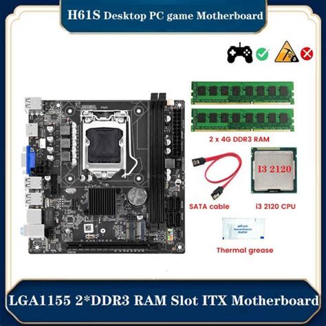 Pcb Motherboard I3 2120 Cpu2x4g Ddr3 1600mhz Ramthermal Greasesata Cable Support Nvme M2