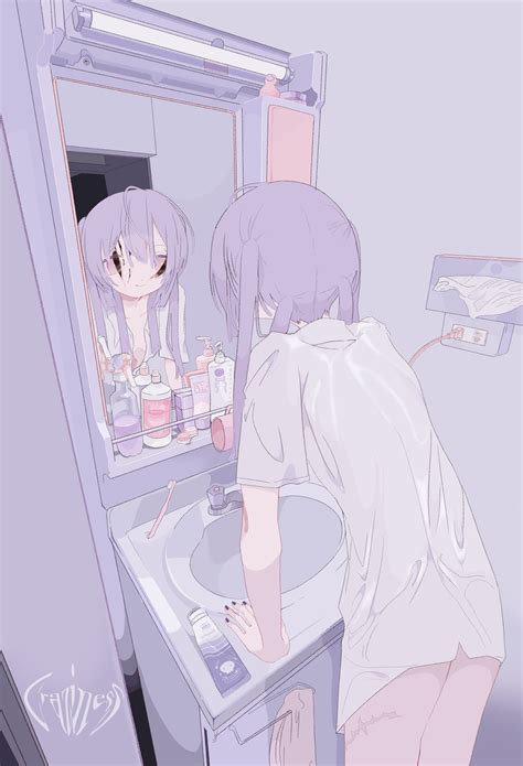 Outo Eguchi Original Light Highres 1girl Artist Logo Bottle