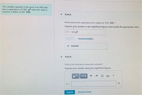 Solved The Variable Capacitor In The Tuner Of An AM Radio Chegg Com