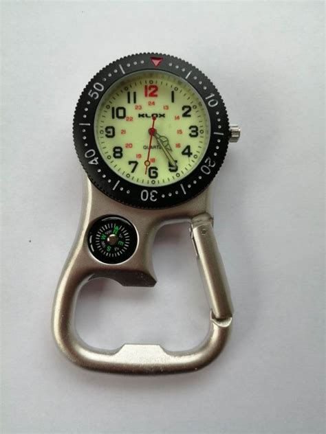 Silver Carabiner Sprung Paramedic Doctors Nurses Sport Style Fob Watch