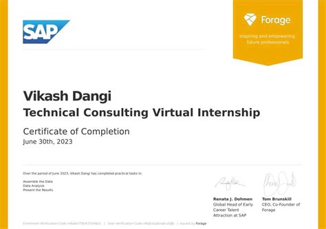 Vikash Dangi On Linkedin Forage Sap Dataanalytics Internship Connections Technical Thankyou