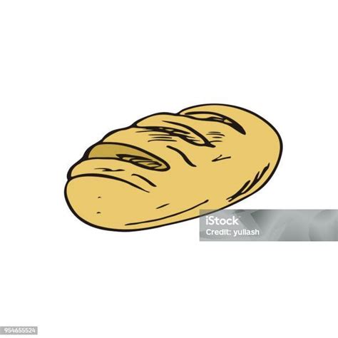 식 빵의 덩어리입니다 프리 핸드 스케치 그림입니다 낙서 예술입니다 간단한 벡터입니다 아이콘입니다 스케치 낙서 예술 자유 갈색 빵에 대한 스톡 벡터 아트 및 기타 이미지