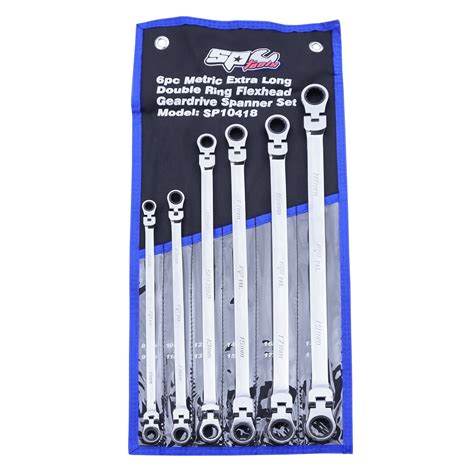 Sp Tools Sp10418 Extra Long 6 Piece Flex Head Double Gear Drive Ring