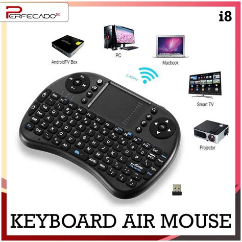 Portable I8 Mini Usb Wireless Keyboard Touchpad Air Mouse Fly Mouse Remote Control Black