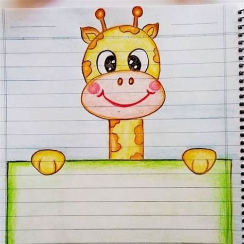 نقاشی دفتر مشق آسان ایده های زیبا برای تزیین دفتر مشق