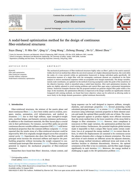 Pdf A Nodal Based Optimization Method For The Design Of Continuous Fiber Reinforced Structures