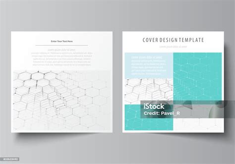 광장에 대 한 비즈니스 템플릿 디자인 브로셔 전단지 보고서 커버 전단지 추상적인 벡터 레이아웃 화학 패턴 파랑에 육각 분자