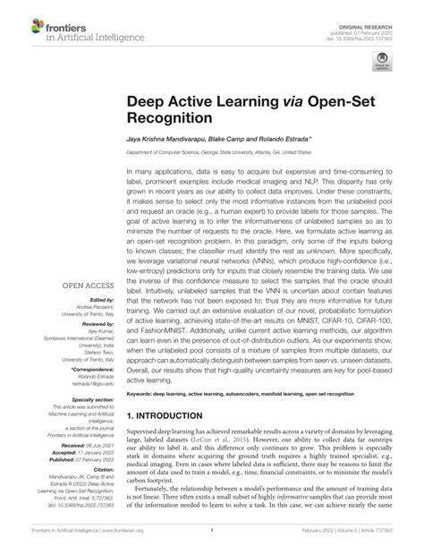 Pdf Deep Active Learning Via Open Set Recognition