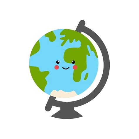 흰색 바탕에 귀여운 글로브의 벡터 일러스트 레이 션 프리미엄 벡터