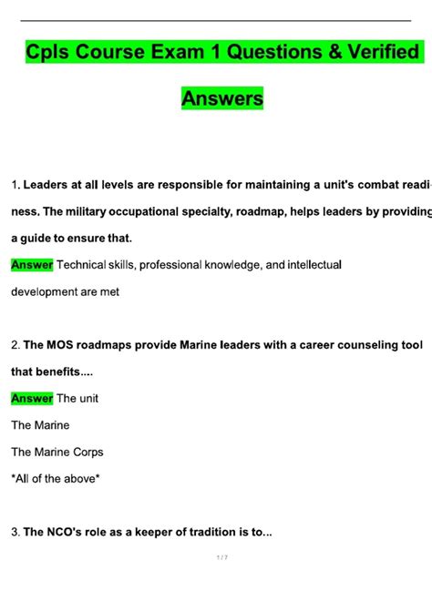 Cpls Course Exam 1 2025 Latest Questions And Revised Correct Answers 2025 2026 With 100