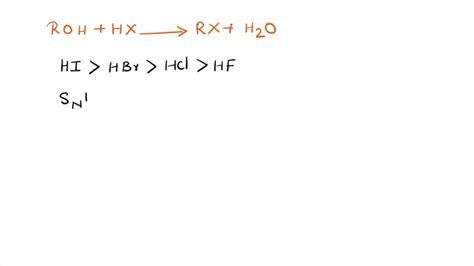 Solved Decreasing Order Of Reactivity Of Hx In The Reaction Roh Hx Rx H2o A Hi Hbr