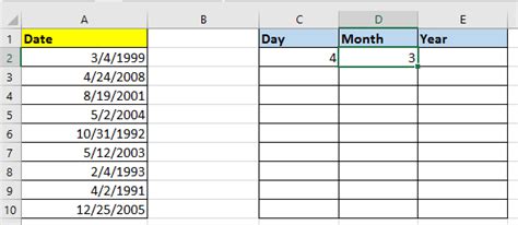 How To Quickly Split Date Into Separate Day Month And Year In Excel