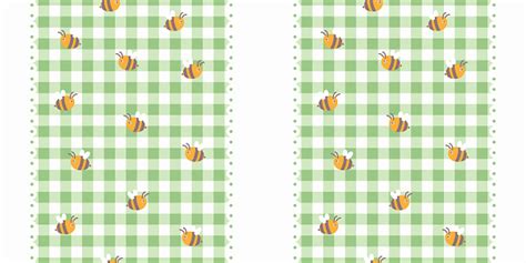 녹색 깅엄 배경에 귀여운 꿀벌과 함께 완벽 한 패턴 봄과 부활절을 테마로 한 프로젝트 직물 선물 포장 아동용 디자인에 적합합니다 쾌활하고 신선한 반복 레이아웃 계절에 대한