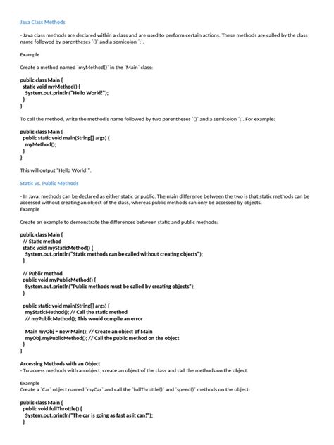 Java Class Methods Pdf