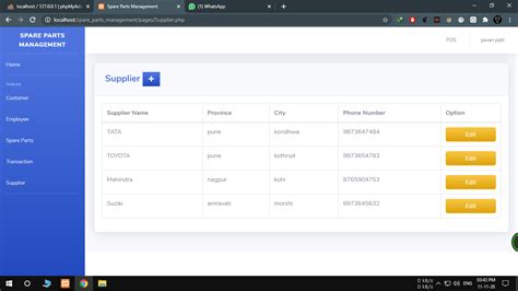 Github Pavanpatil Auto Spare Parts Management Te It Dbms Mini Project It S A Web Based