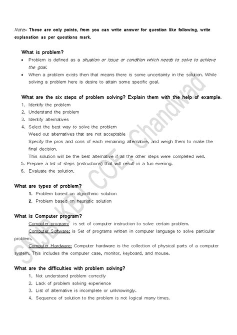 Pps Notes Unit1 Note These Are Only Points From You Can Write Answer For Question Like