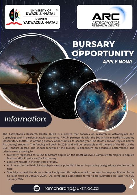 Astrophysics Research Centre On Linkedin Kindly Take Note Of The Below Bursary Opportunity
