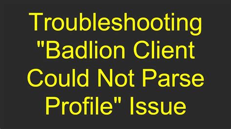 Troubleshooting Badlion Client Could Not Parse Profile Issue Youtube