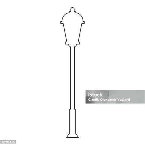 흰색 배경에 격리 된 개요 가로등 실루엣의 집합입니다 빈티지 가로등 조경 건설을위한 요소 모든 디자인에 대한 벡터 그림입니다 가로등에 대한 스톡 벡터 아트 및 기타 이미지