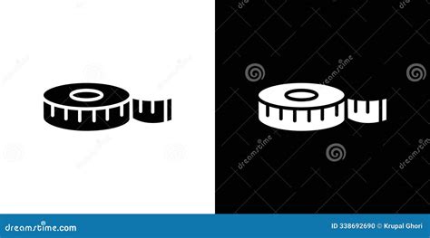 Measure Tape Icon Flat Art Illustration In Outline Stock Vector Illustration Of Accuracy