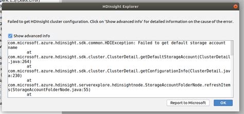 Intellij Linux Get Error Message When List Hdinsight Clusters · Issue 2706 · Microsoftazure