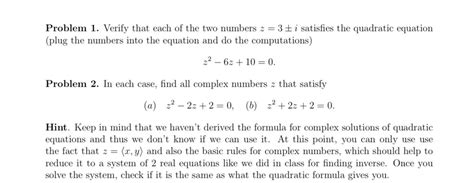 Solved Problem Verify That Each Of The Two Numbers Chegg