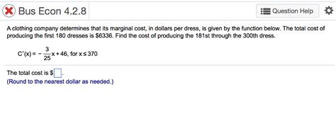 Solved Bus Econ 4 2 8 Question Help A Clothing Company