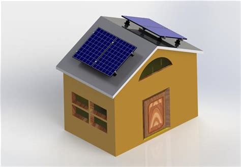 简艾其它设备 太阳能电池板房子设计方案3D模型下载 三维模型 SolidWorks模型 制造云 产品模型