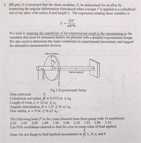 Solved 50 Pts It Is Proposed That The Shear Modulus G