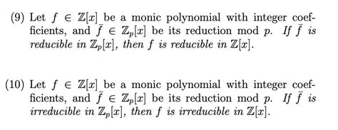 Solved 9 Let FZ X Be A Monic Polynomial With Integer Chegg Com