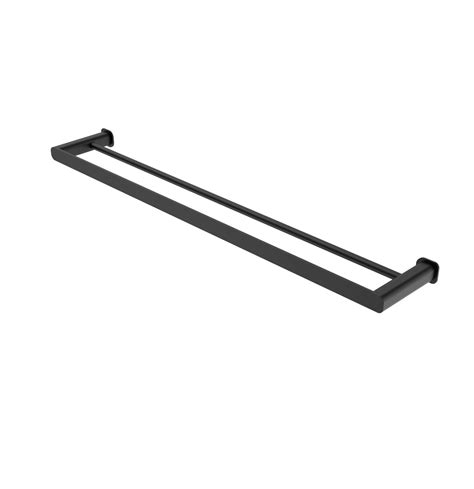 Oskar 750mm Matte Black Double Towel Rail Dada Tiles