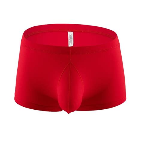 Soft Mens Cotton Boxer Briefs Underwear Shorts Ice Silk Bulge Pouch Underpants Ebay